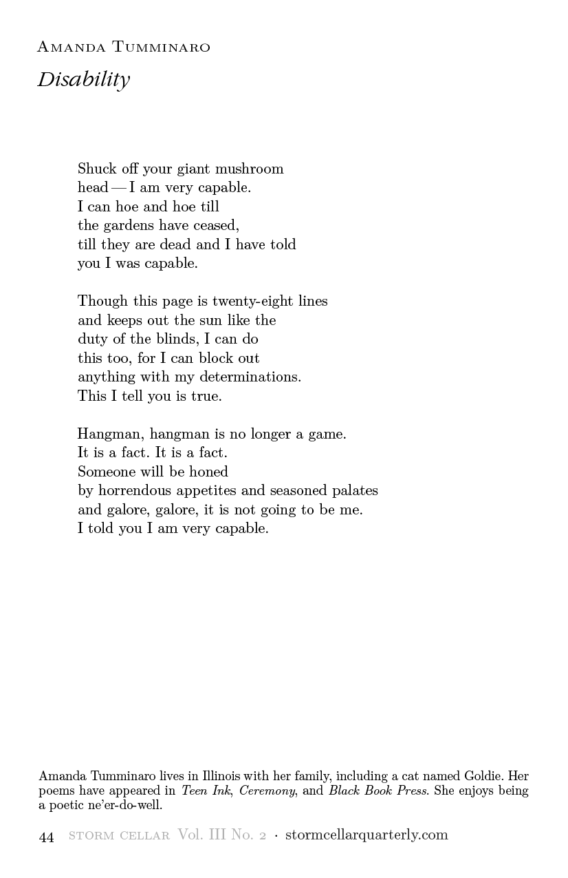 Amanda Tumminaro: Disability