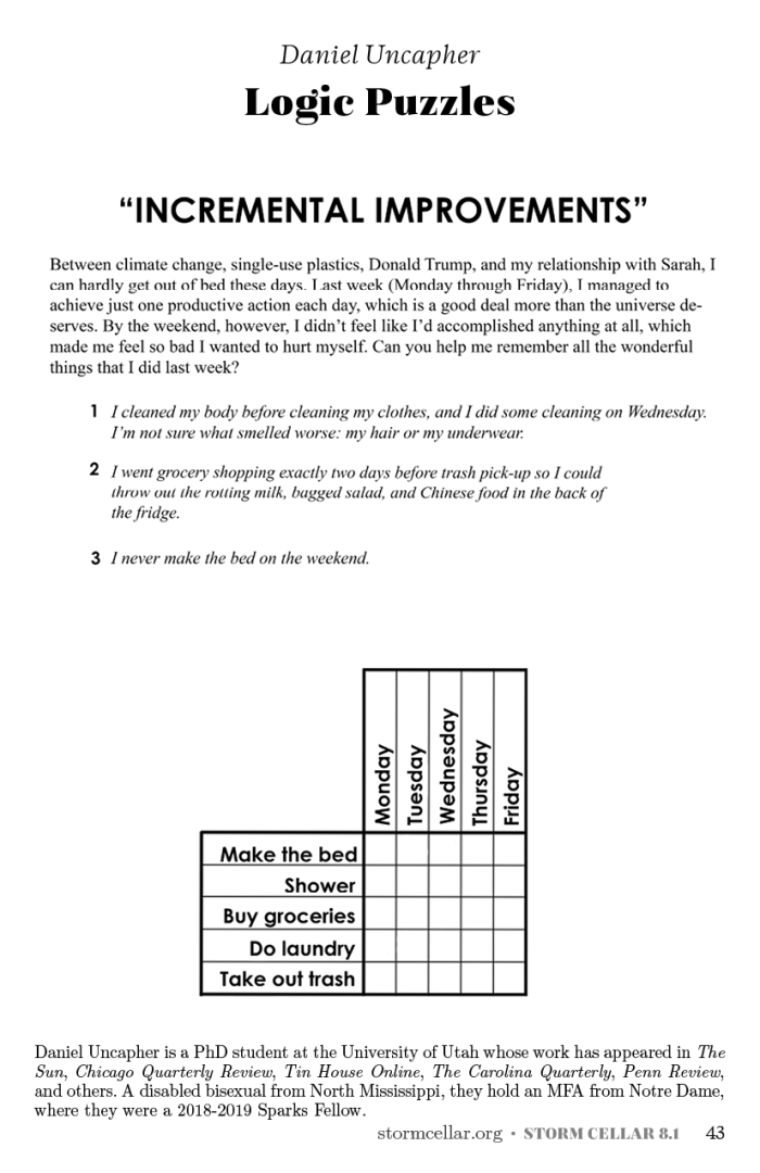 Daniel Uncapher: Logic Puzzles